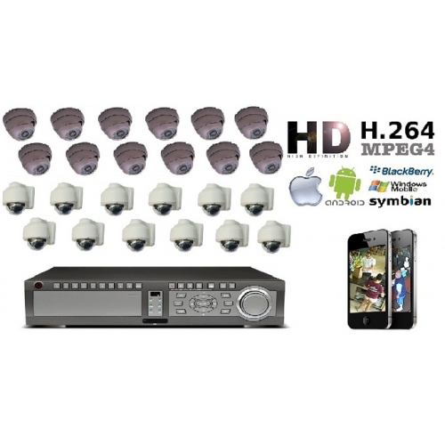High Definition 24 Camera CCTV Kit 600TVL Varifocal Vandal Proof All ...